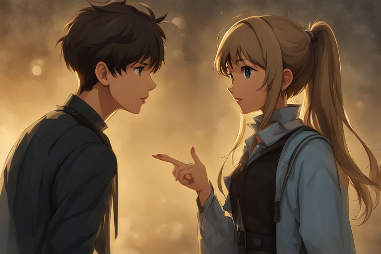 A girl and a boy talking to each other by fetosman11 - Playground