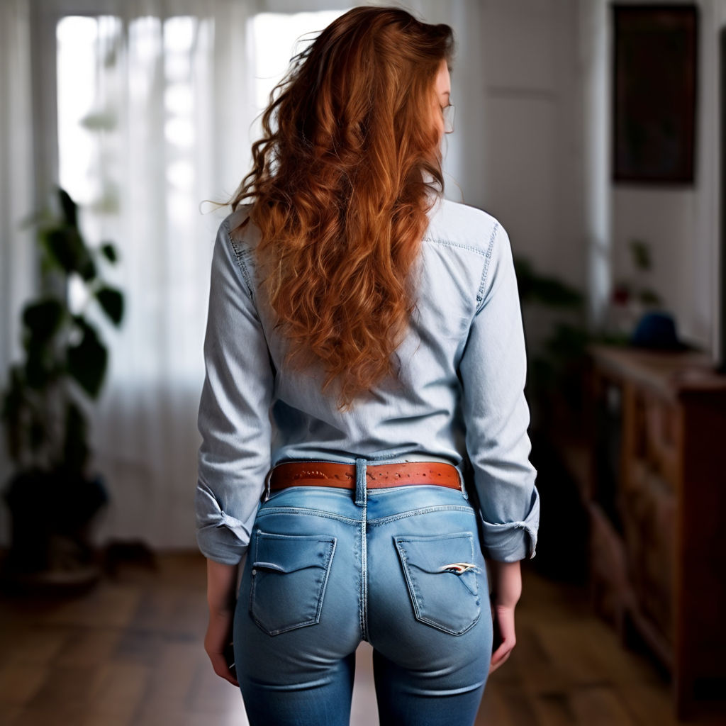 16 Year Old Girl Jeans Back View Bending By Ok K Playground