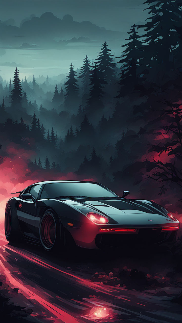 Beautiful dark lofi horror mode sports car theme wallpaper by Mahbub ...