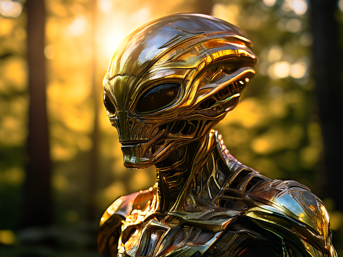 Ultra-realistic 18k detail alien head adorned with a tubed b... by ...