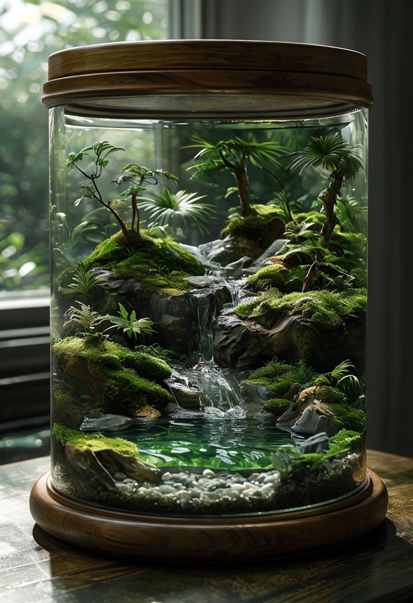 Tropical Paradise Terrarium Capturing Lush Ecosystem and Serenity ...