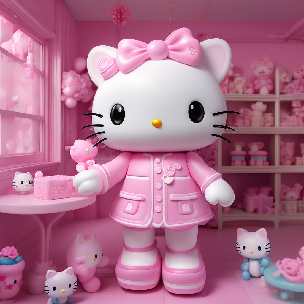 Hello kitty holding hands with my melody in a pink sanrio ho... by ...