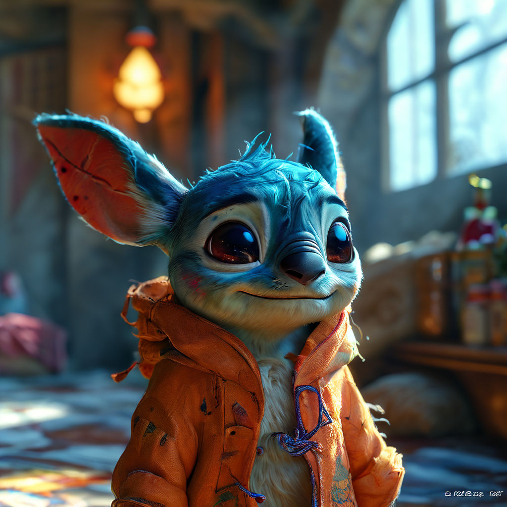 Stitch from Lilo and Stitch cartoon in Naruto suite with Ras... by Алла ...