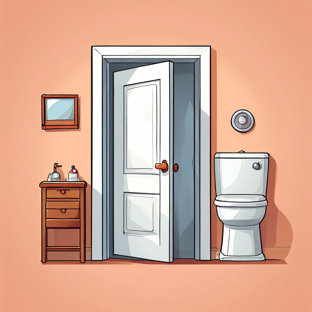 Create a cartoon illustration of a simple room with an sligh... by ...
