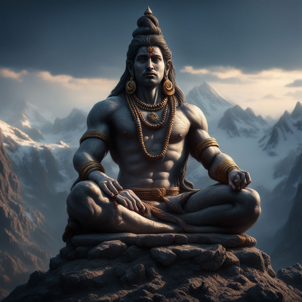 Lord Mahadev on kailash mountain by Shrijeet Savadikar - Playground