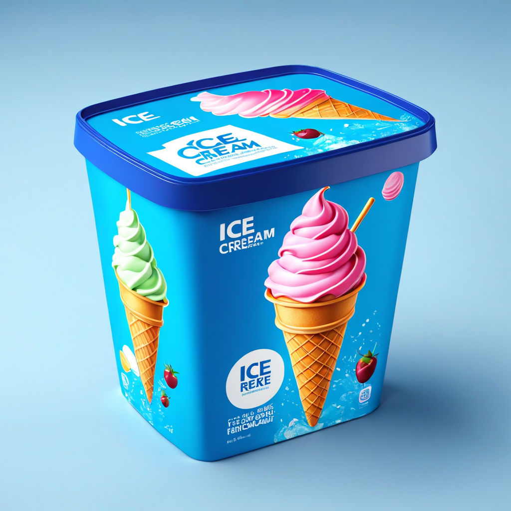 Ice cream plastic box package illustration render hd by Hakan Çelebi ...