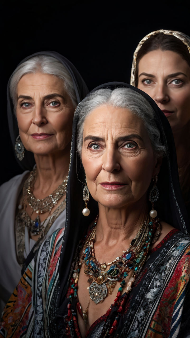 A photorealistic portrait of three beautiful mature Israeli ... by ...