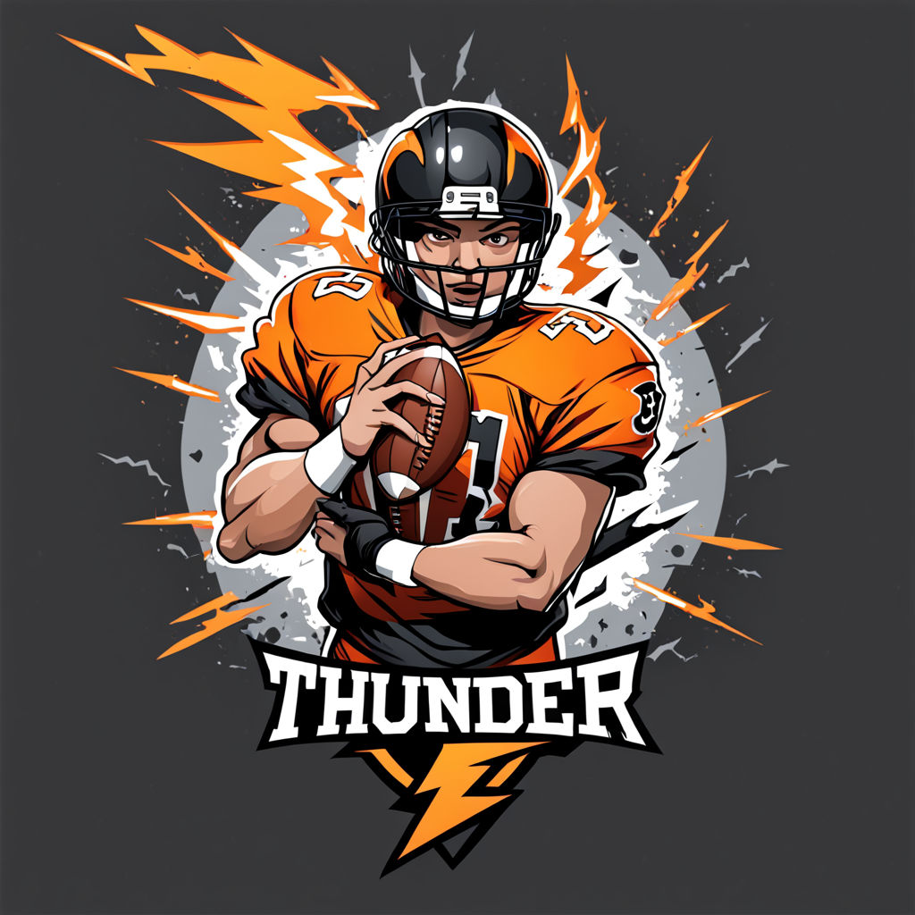 A vector logo for an american football team named "thunder w... by ...