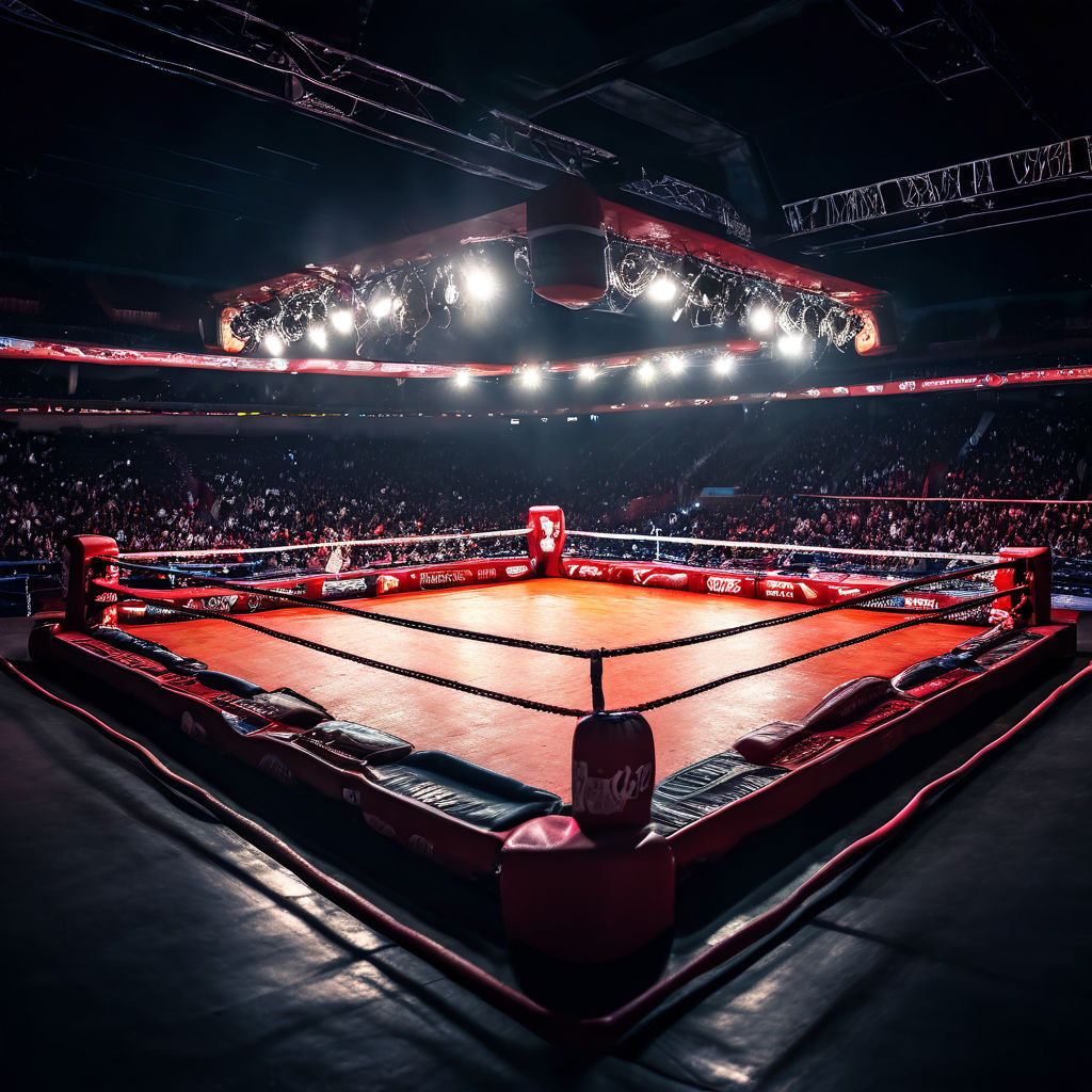 Estadio de boxeo en primer plano con publico en las gradas p... by Dani ...