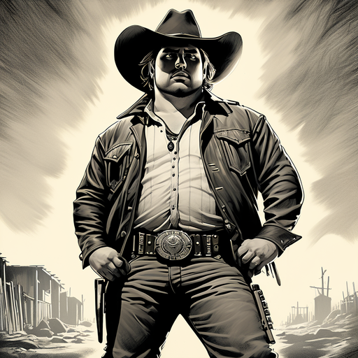 Weird western chubby cowboy drawing masterpiece by Torgab - Playground
