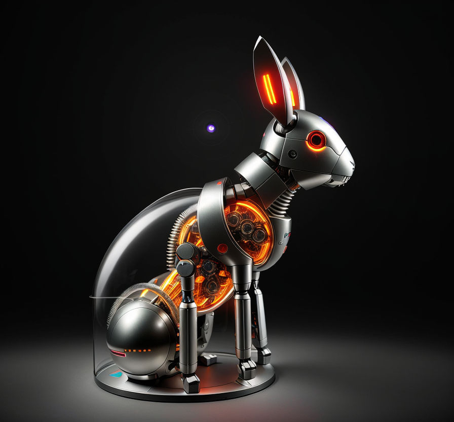 A Biomechanical Android Robot Bunny Rabbit in a High Tech La... by Mike ...