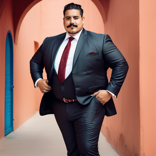 A handsome mexican man with big belly in a suit by Yael Sanchez ...