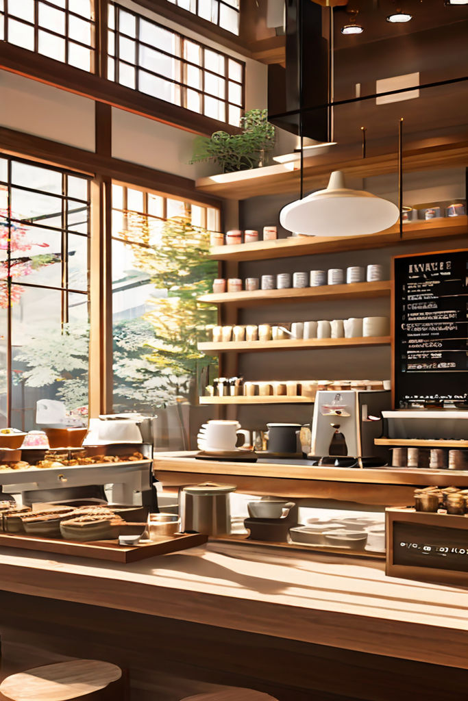 Modern Japanese coffee shop interior by Andre Chanco - Playground