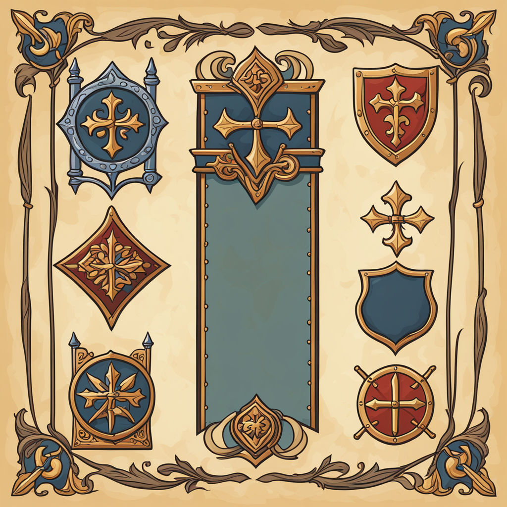 Card design template for game asset based on medieval theme by Wekto ...
