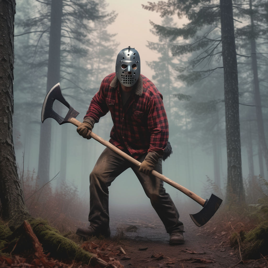 80's horror movie-inspired metal-masked lumberjack by Jordan Matthew ...