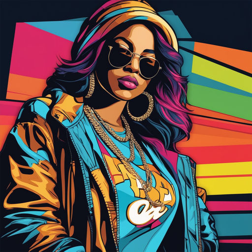 Hip hop female pop art by Charles Baines - Playground