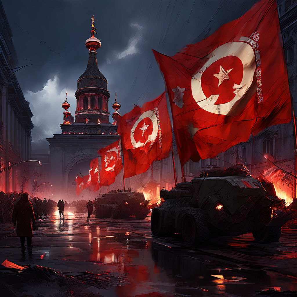 Professional concept art featuring Soviet Union flags by deniz şevik ...