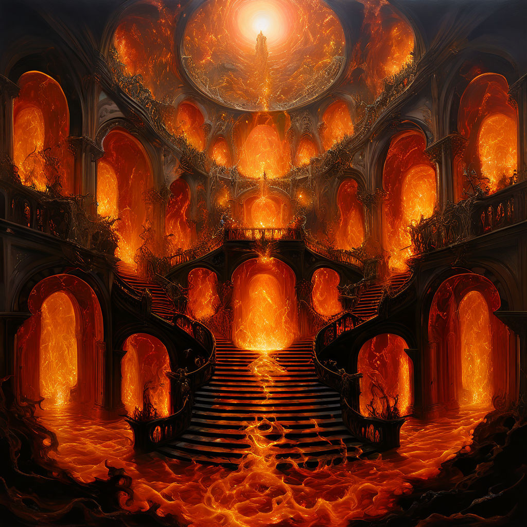 Hyper-realistic oil painting depicting the multiverse of hel... by Mero ...