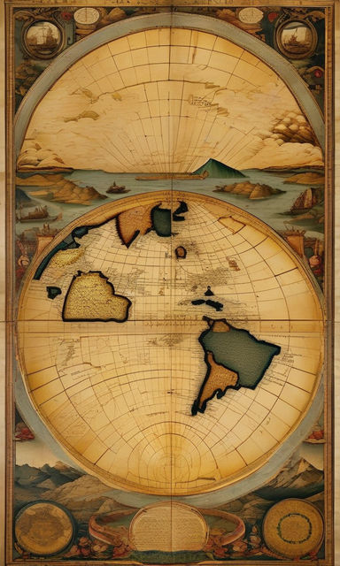 Maps of a world with large isolated islands with some smalle... by ...