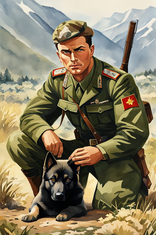 Soviet soldier border guard by Мария Пашковская - Playground