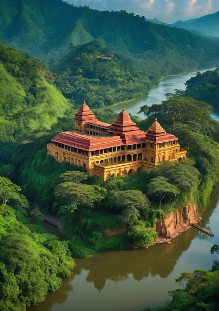"Paint a panoramic view of Ravana's palace in Lanka by Ar Singh ...