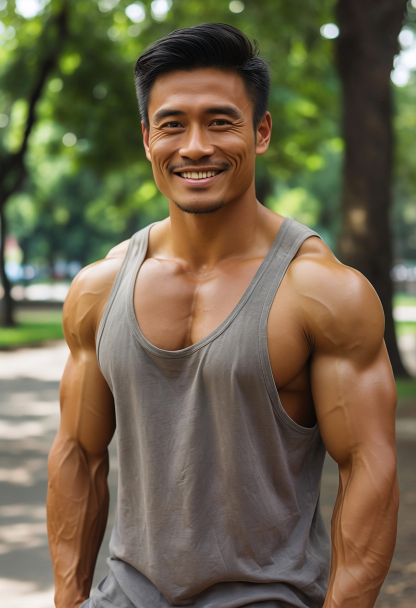 A handsome muscular filipino man 30 years old by Toastwire - Playground