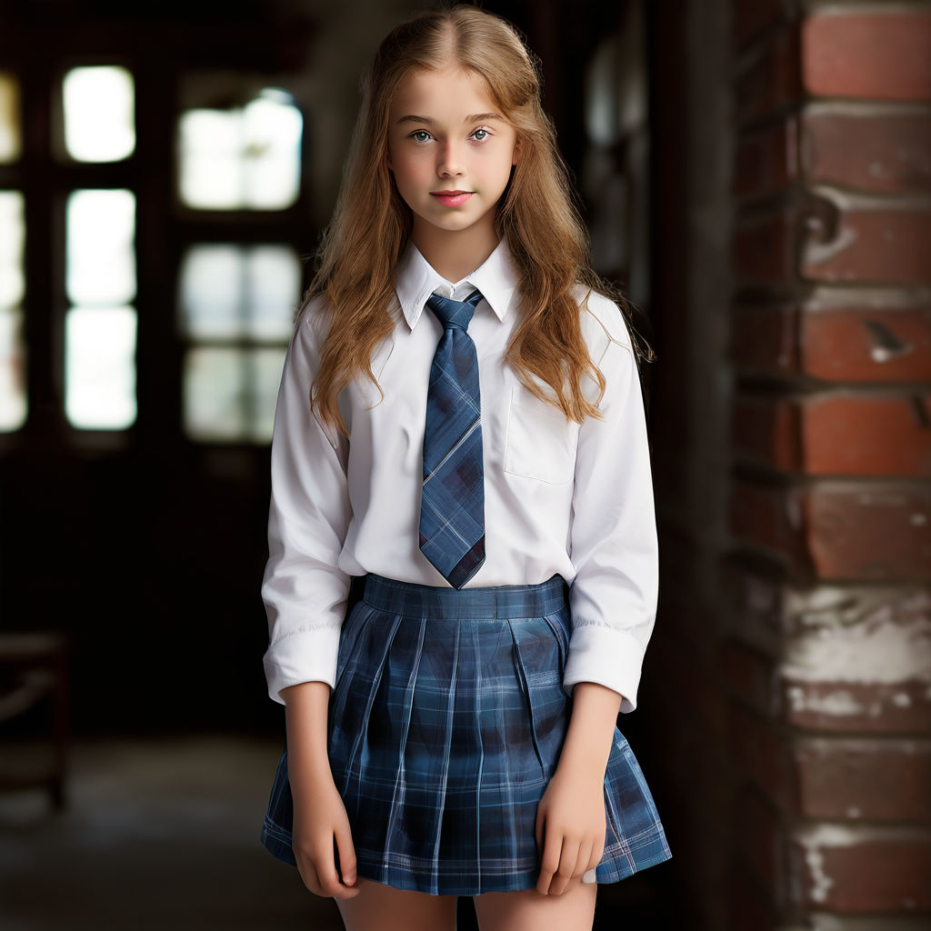 Tween girl school uniform by Gary Severn - Playground