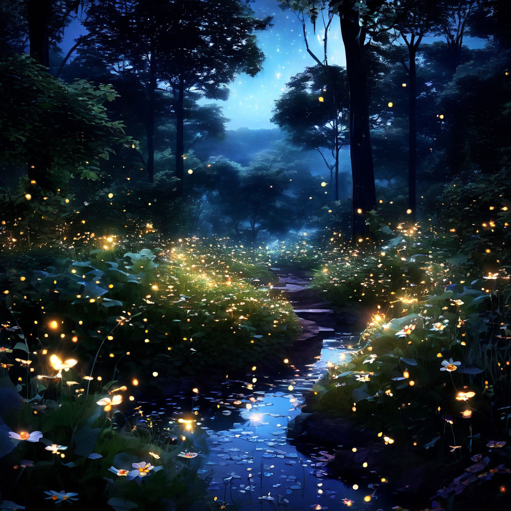 A cluster of fireflies illuminating the night sky by Javeria Bibi ...