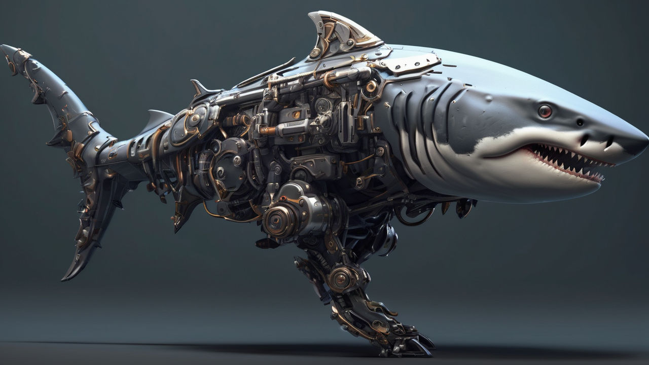 Sci Fi Mecha Armored Shark Concept Art Design by Rafarence - Playground