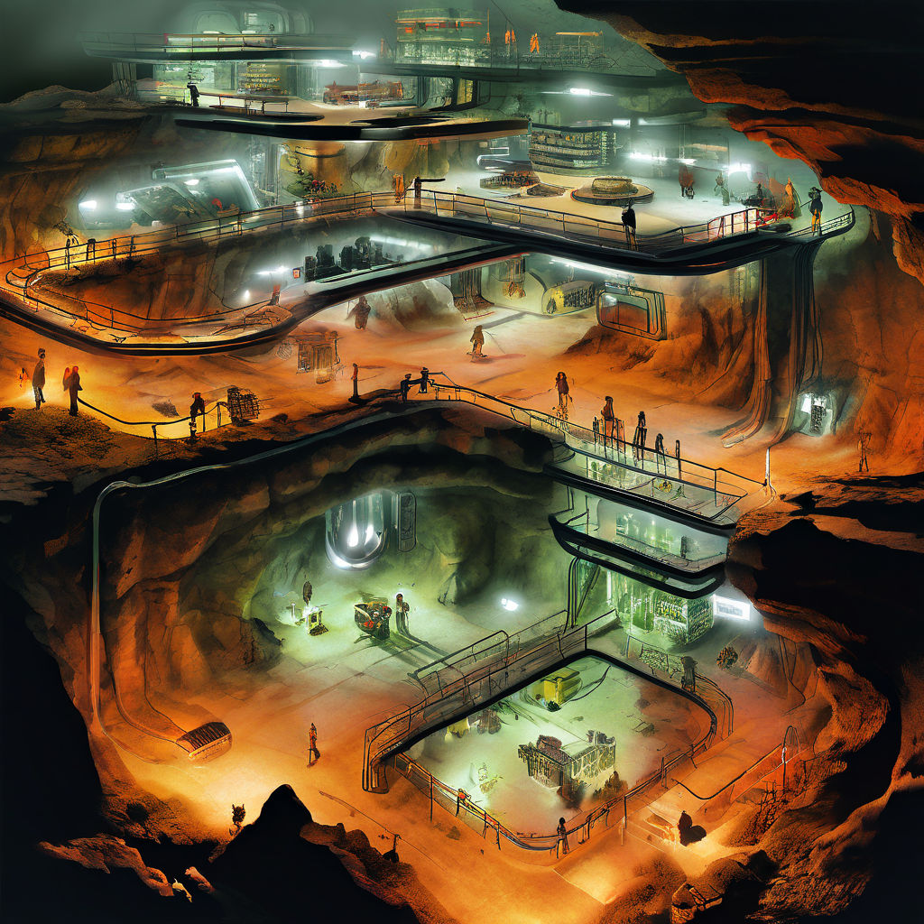 Schematic map of a giant underground technological Alien Bun... by ...