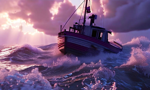 Hyper-realistic Pixar-style animated scene depicting a boat by ABISON T ...