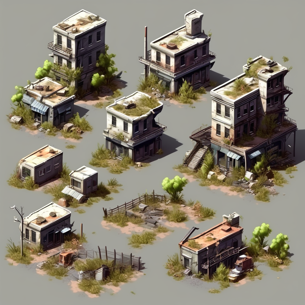 Different 2d isometric game sprites. post-apocalyptic damage... by Adam ...