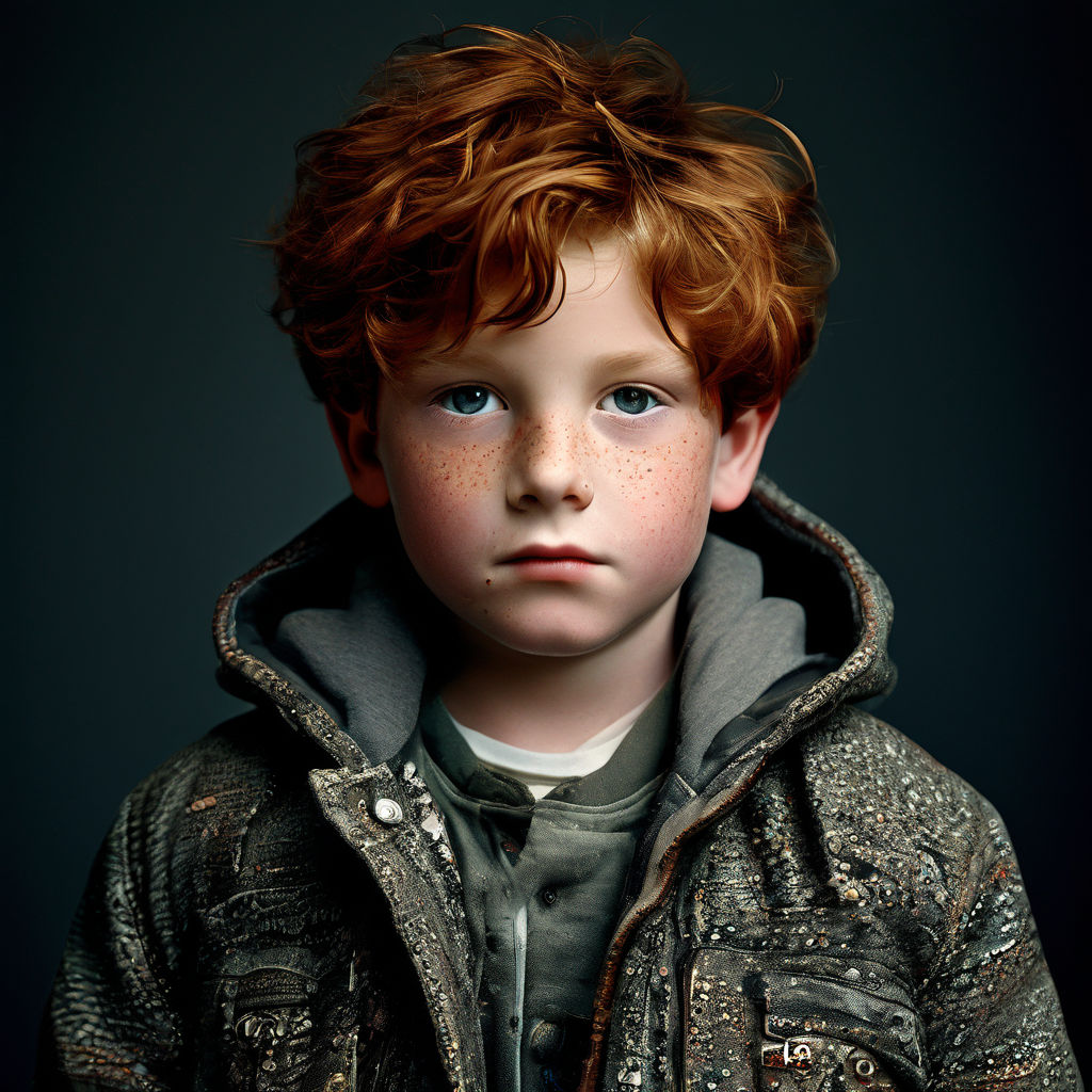 A 3 foot tall 11 year old with freckles wearing a small jack... by ...