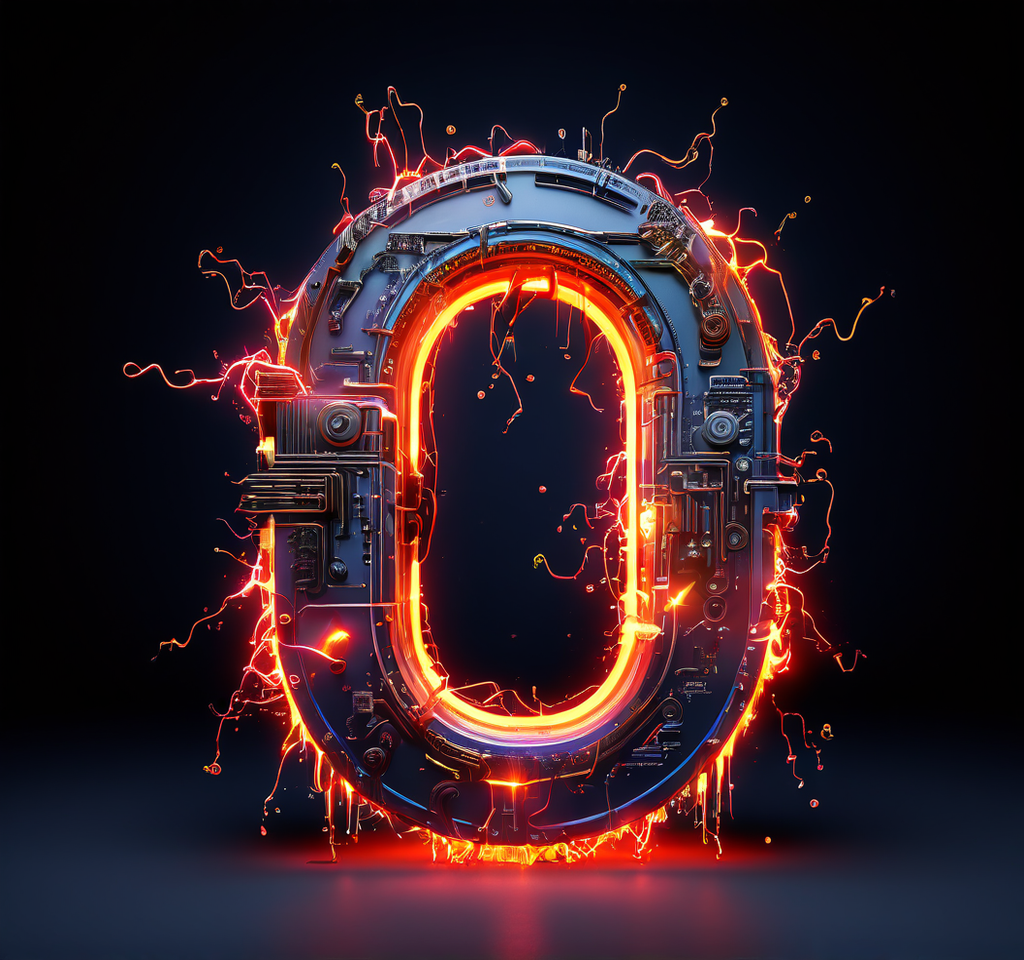 Make a dripping electric alphabet Letter "o* . with cables l... by B. R ...