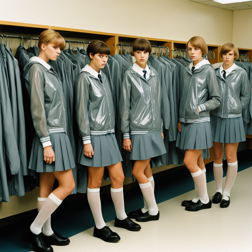 School uniform shop interior with racks of school uniforms v... by ...