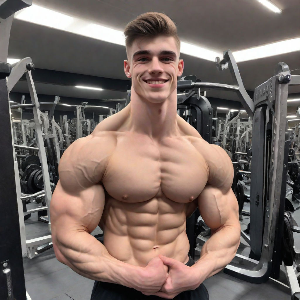 Handsome spanish pale skin 20yo massive bodybuilder round pe... by ...