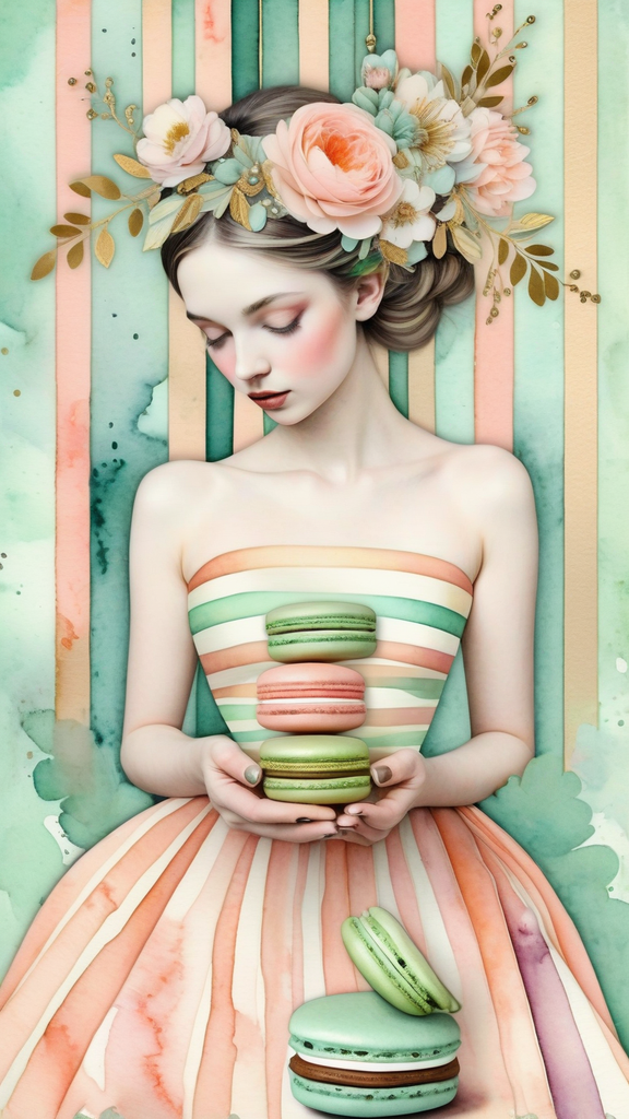 Abstract watercolor collage by Katja H - Playground