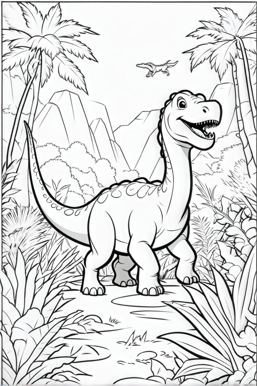 Dinosaur-themed coloring page by Kai Müller - Playground