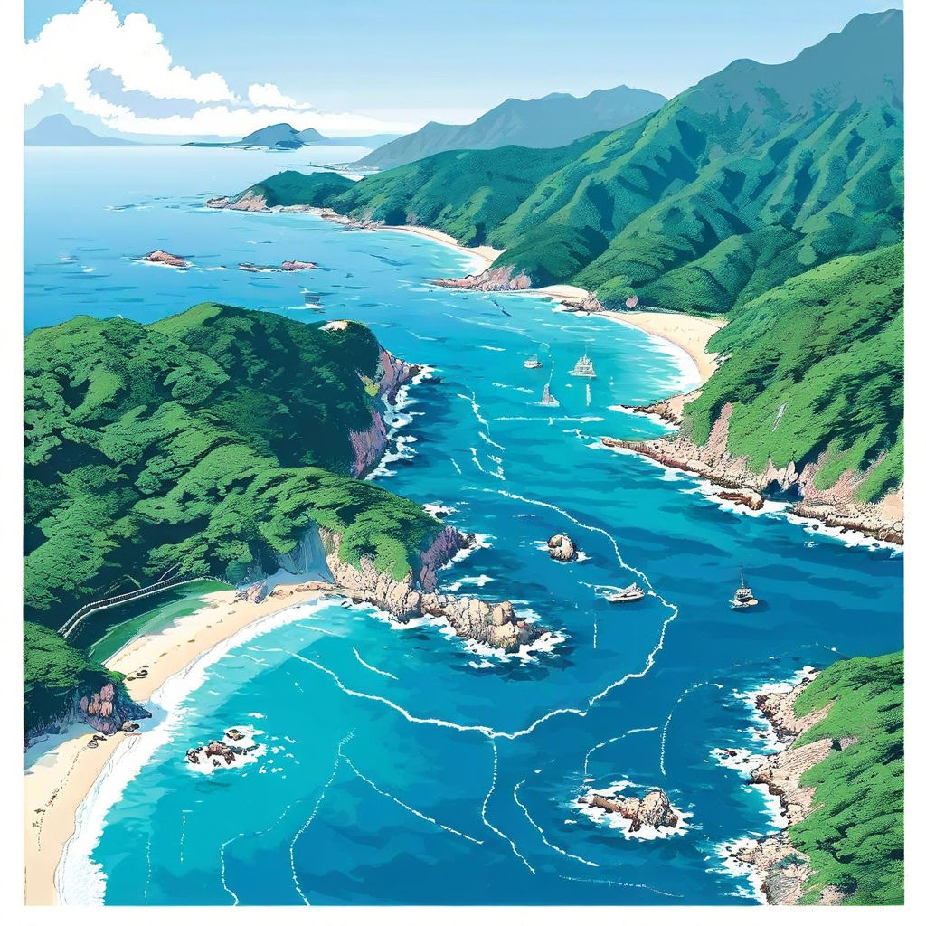 Yakushima Island detailed map illustration by memory kim - Playground