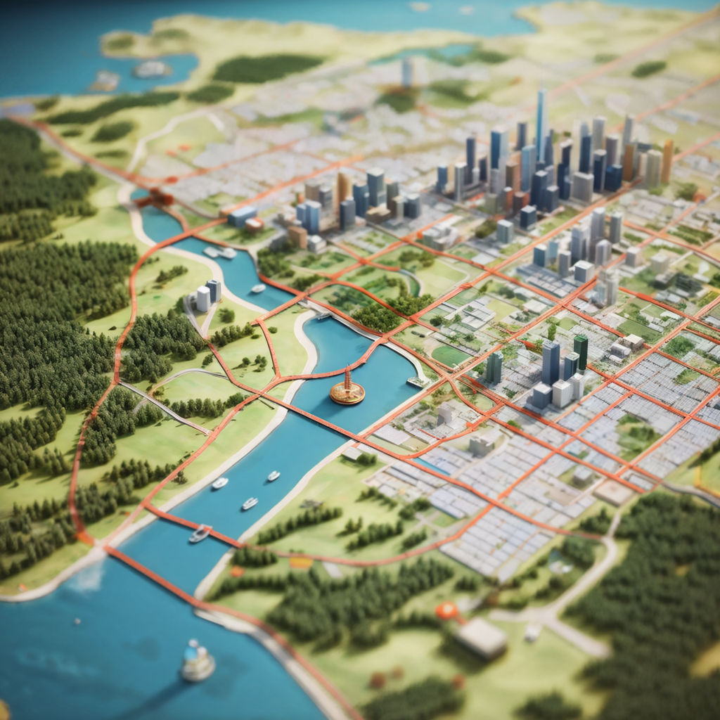 Google maps like map with a navigation route by Lars Ludwig - Playground