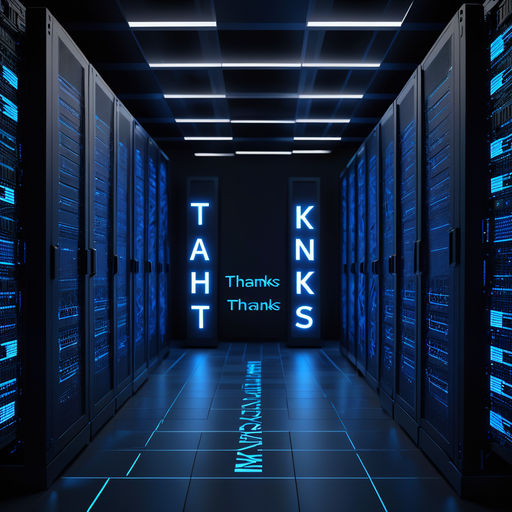 ASCII art depicting the word "thanks" integrated into a comp... by ...