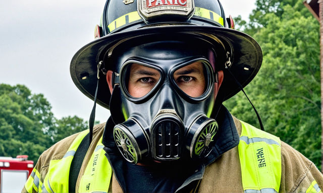 Firefighter with the panic movie mask by fenix artfenix - Playground