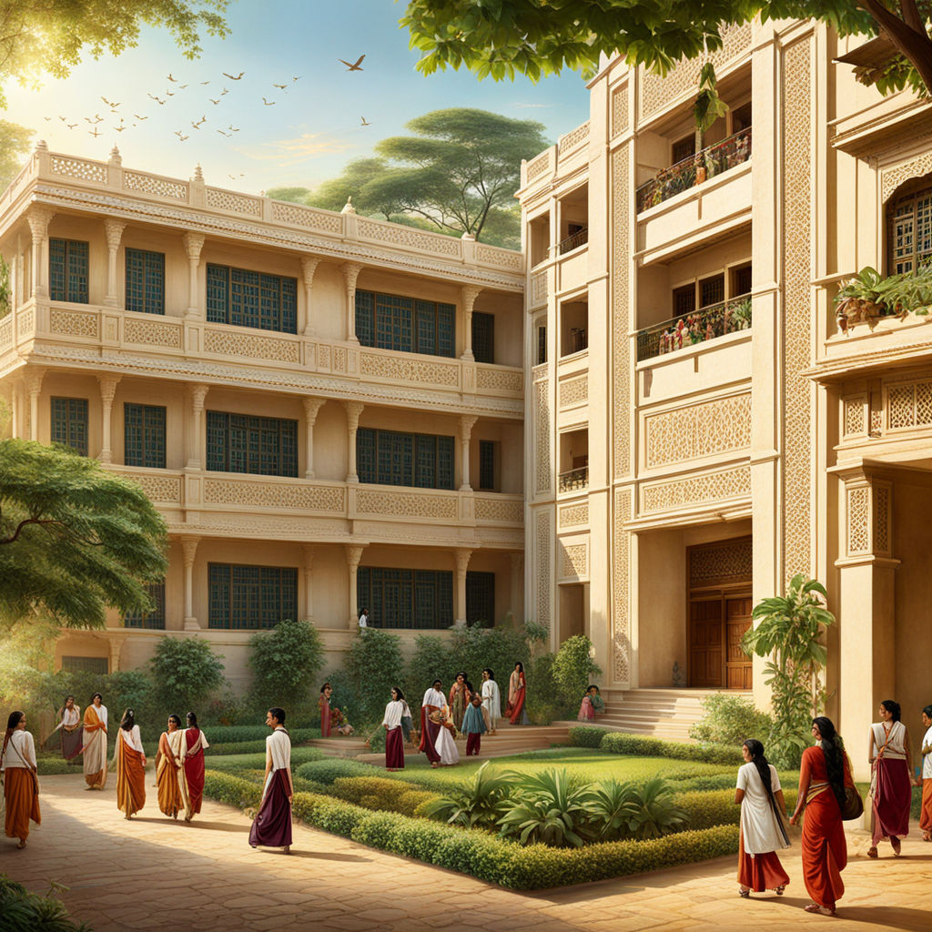Indian school building featured prominently on a poster by Nilesh ...