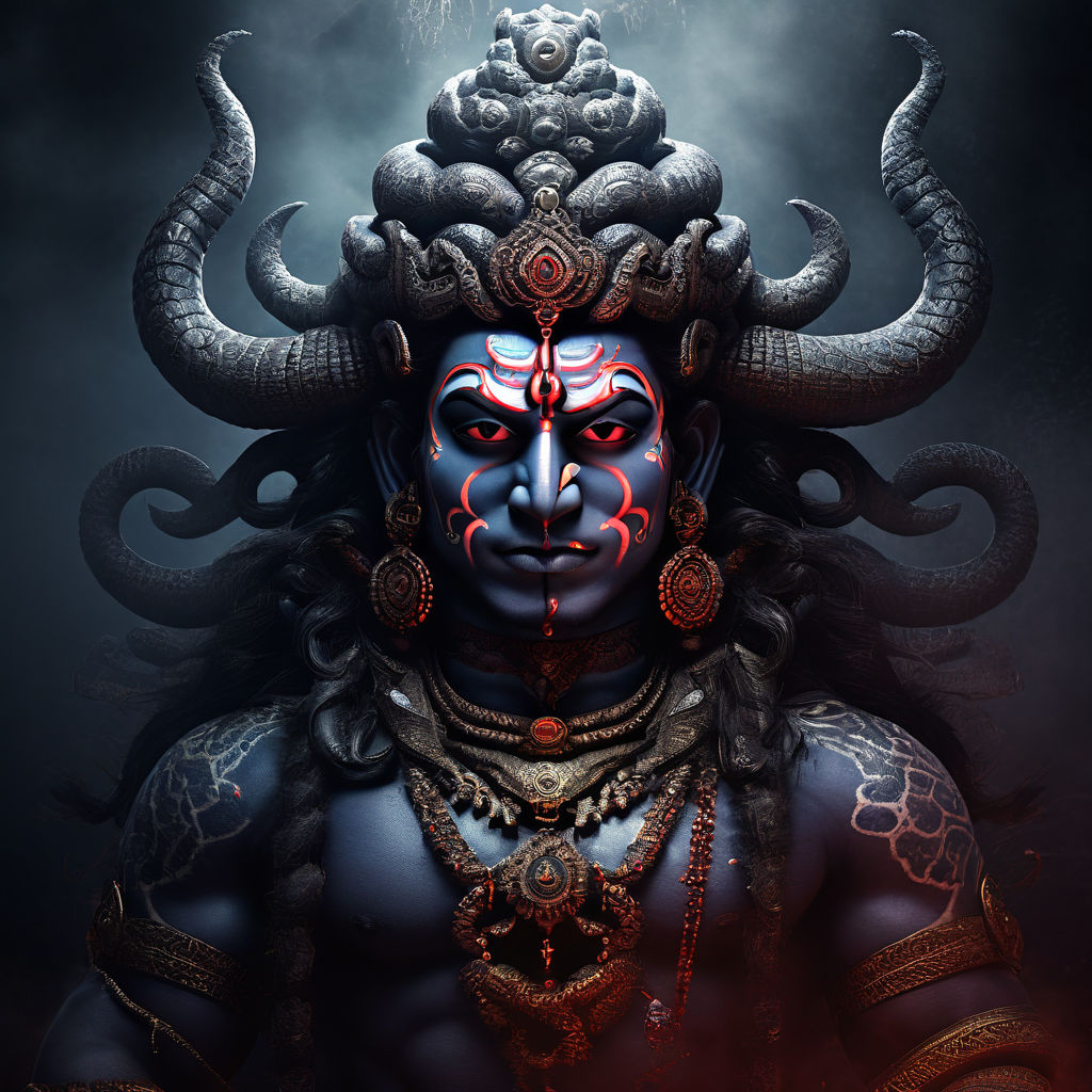 Kal bhairav god Realistic mahakal wearing snakes by vishnu ramdeen ...