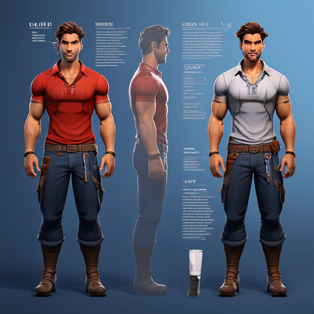 Make a male character sheet with front by De Leon, Edward Jozefh B ...