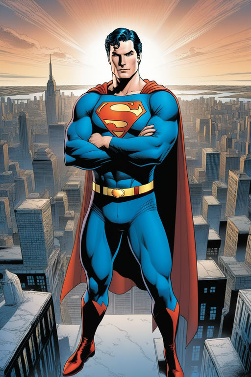Superman by Christopher Reeve floating with his arms crossed... by ...