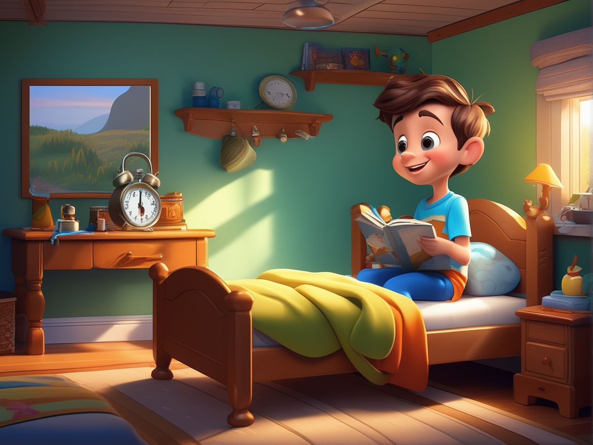 A visual in cartoon style depicting the morning routine of a... by ...