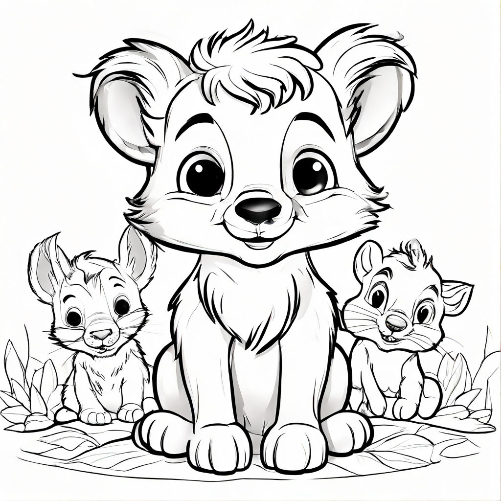 Disney-themed coloring book page featuring cute animals by Melissa ...
