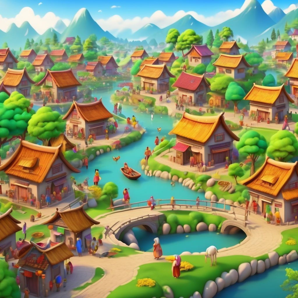 Happy and prosperous village in 4k cartoon by Ashif Khan - Playground
