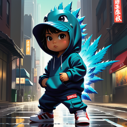 MINI KID GODZILLA RAPPER with short leg by TAWDZILLAA - Playground